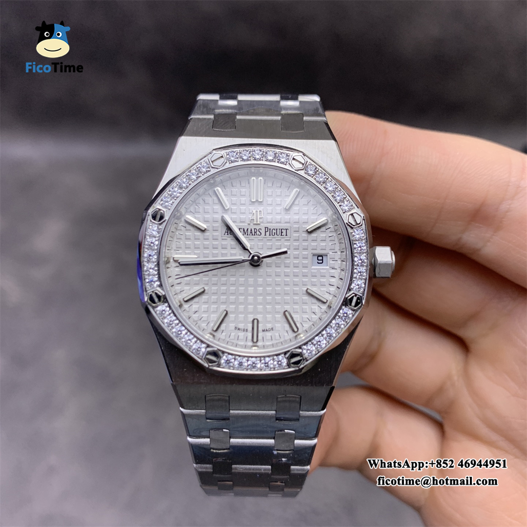 APSF SA3120 AP Royal Oak 37mm 15450 Diamond Bezel White Dial SS ...