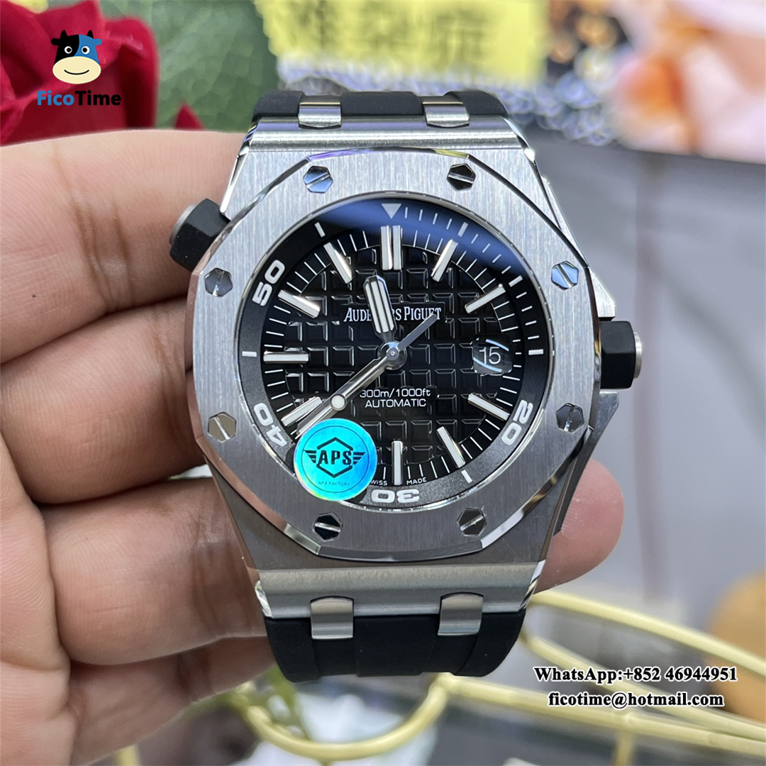 APSF SA3120 AP Royal Oak Offshore 42mm 15710 Black Dial Black Rubber ...