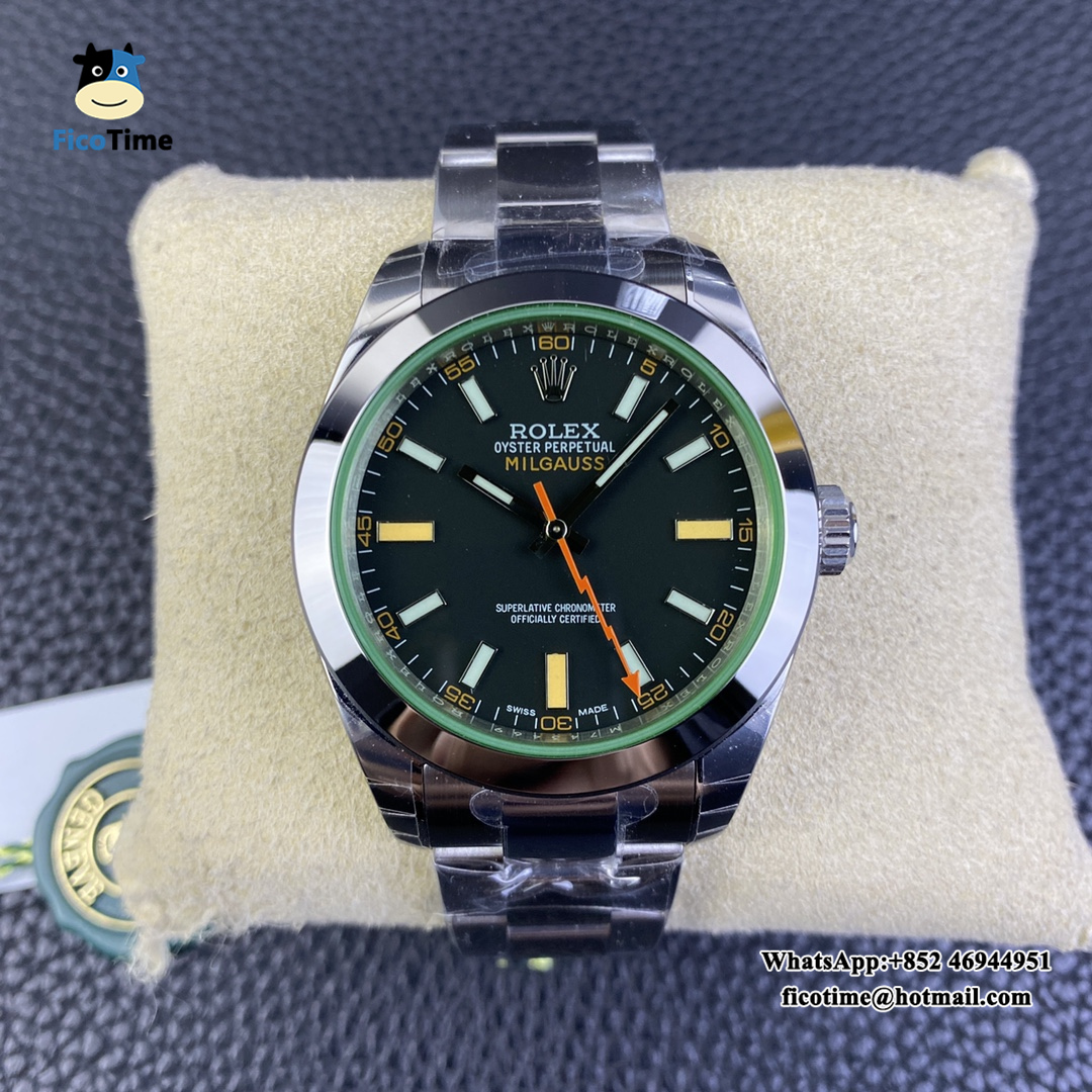 GSF A3131 Milgauss 40mm Black Dial SS Bracelet – Ficotime