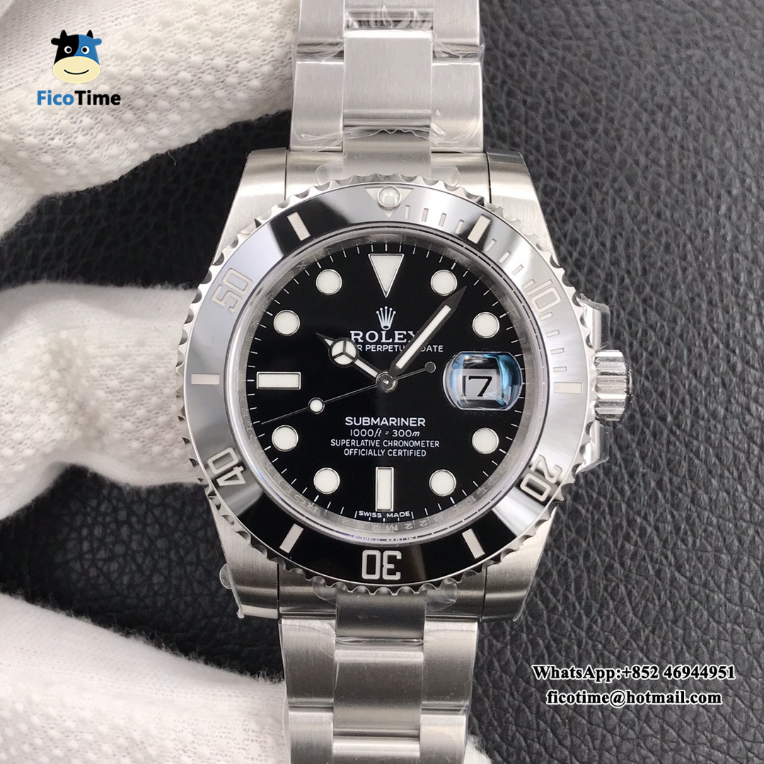 VSF VS3135 Submariner 40mm 116610LN Ceramic Black Dial 904L SS Bracelet ...