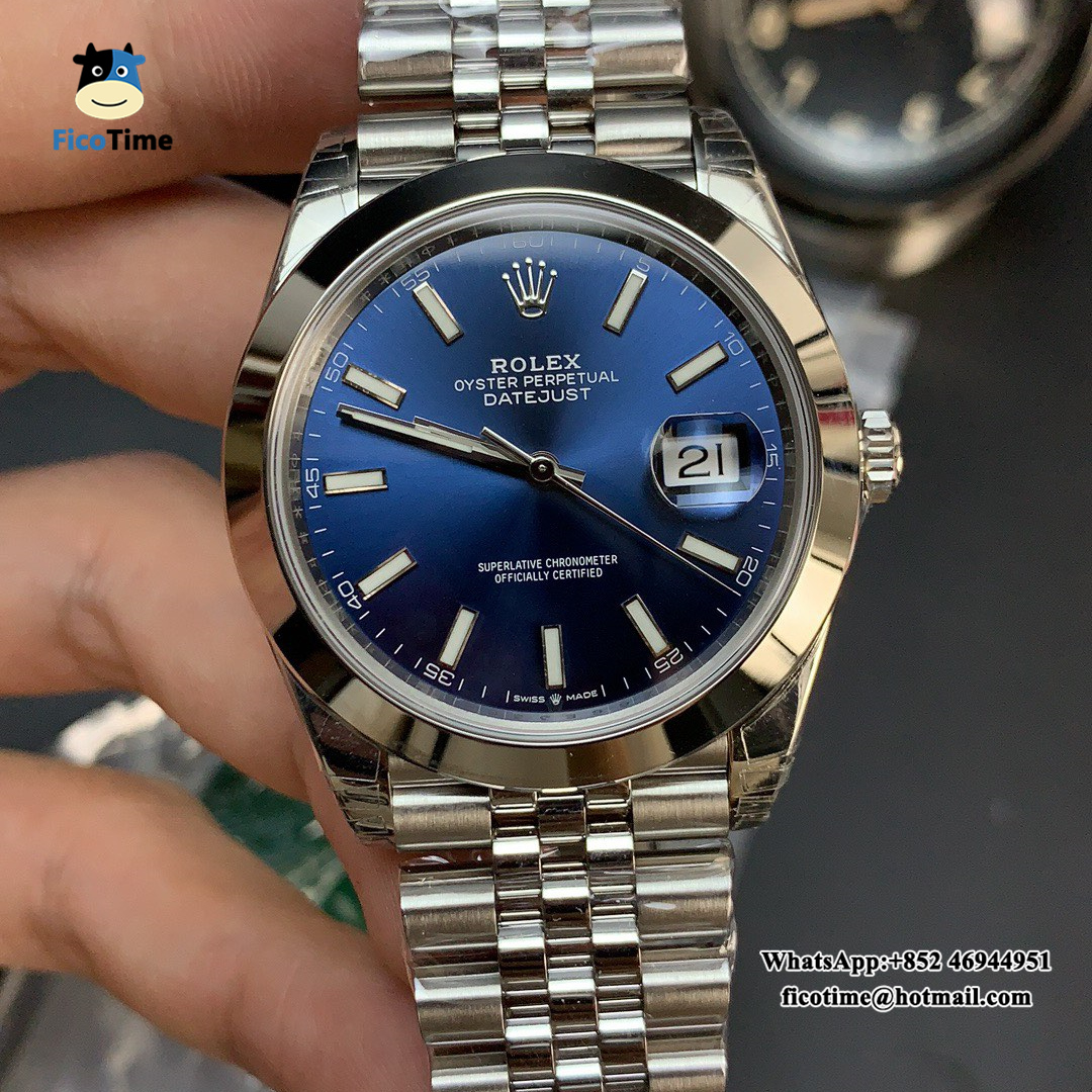 VSF VS3235 DateJust 41mm 126300 Smooth Bezel Blue Dial Jubilee Bracelet ...