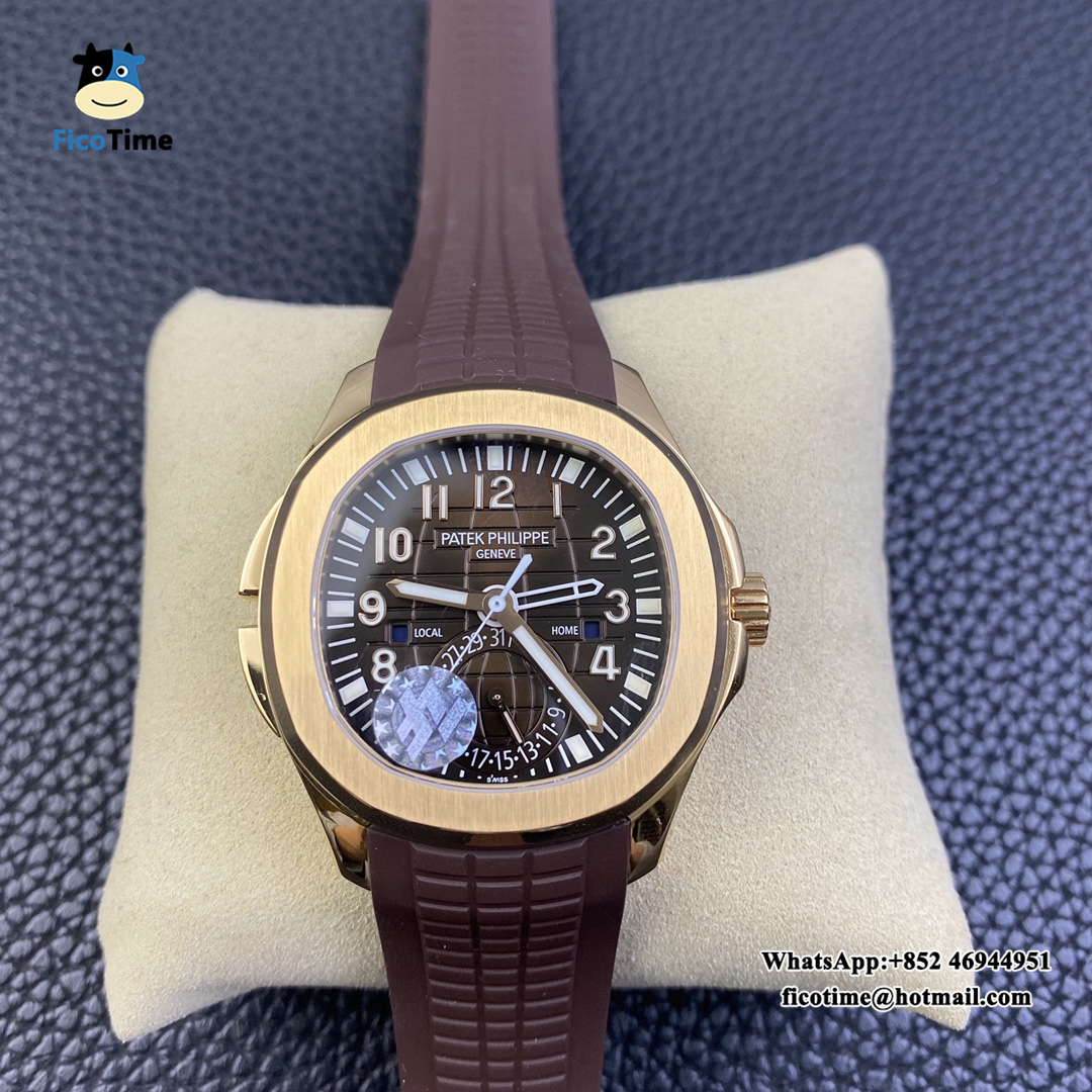 ZF A324SC Aquanaut 5164 40mm RG Brown Dial Brown Rubber Strap – Ficotime