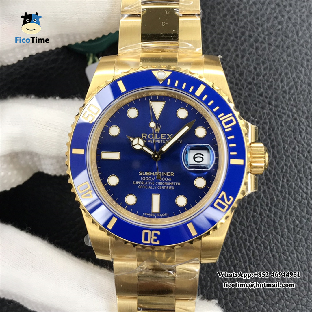 VSF VS3135 Submariner YG 40mm 116618LB Ceramic Blue Dial 904L YG ...
