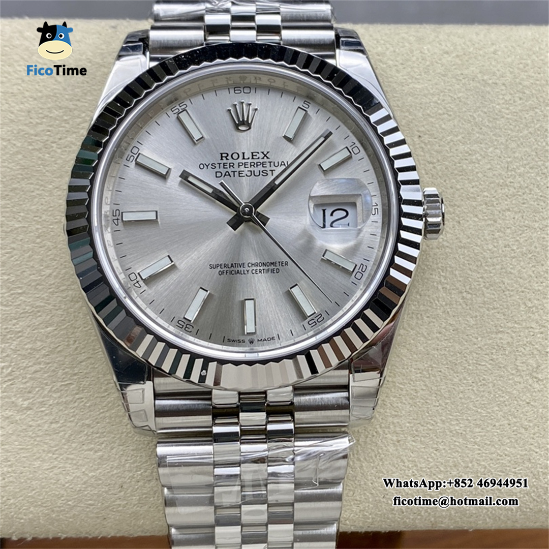 VSF VS3235 DateJust 41mm 126334 Fluted Bezel Silver Dial Jubilee ...