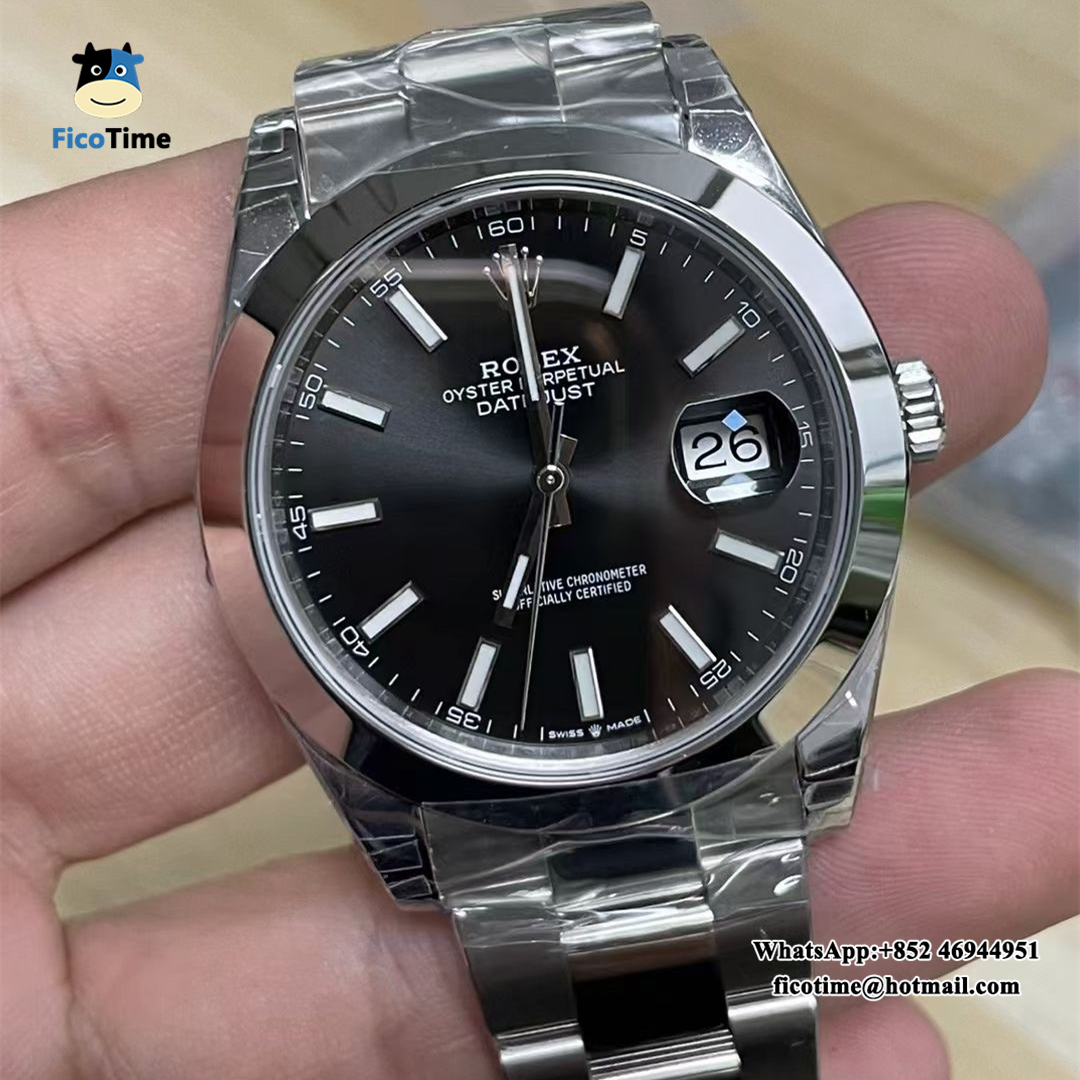 VSF VS3235 DateJust 41mm 126300 Smooth Bezel Black Dial Oyster Bracelet ...