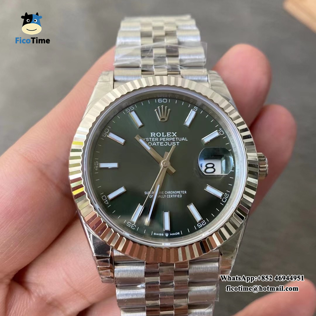 VSF VS3235 DateJust 41mm 126334 Fluted Bezel Mint Green Dial Jubilee ...