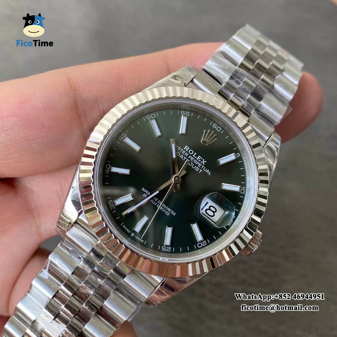 VSF VS3235 DateJust 41mm 126334 Fluted Bezel Mint Green Dial Jubilee ...
