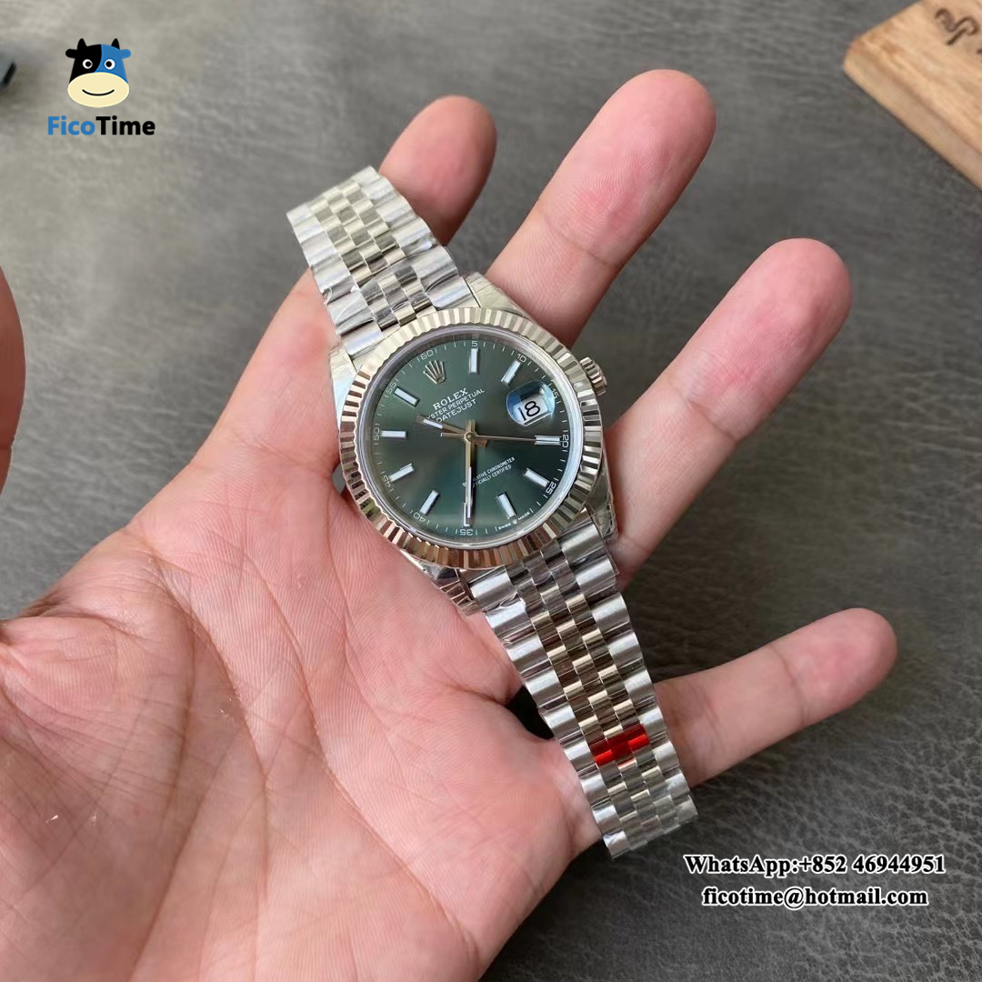 VSF VS3235 DateJust 41mm 126334 Fluted Bezel Mint Green Dial Jubilee ...