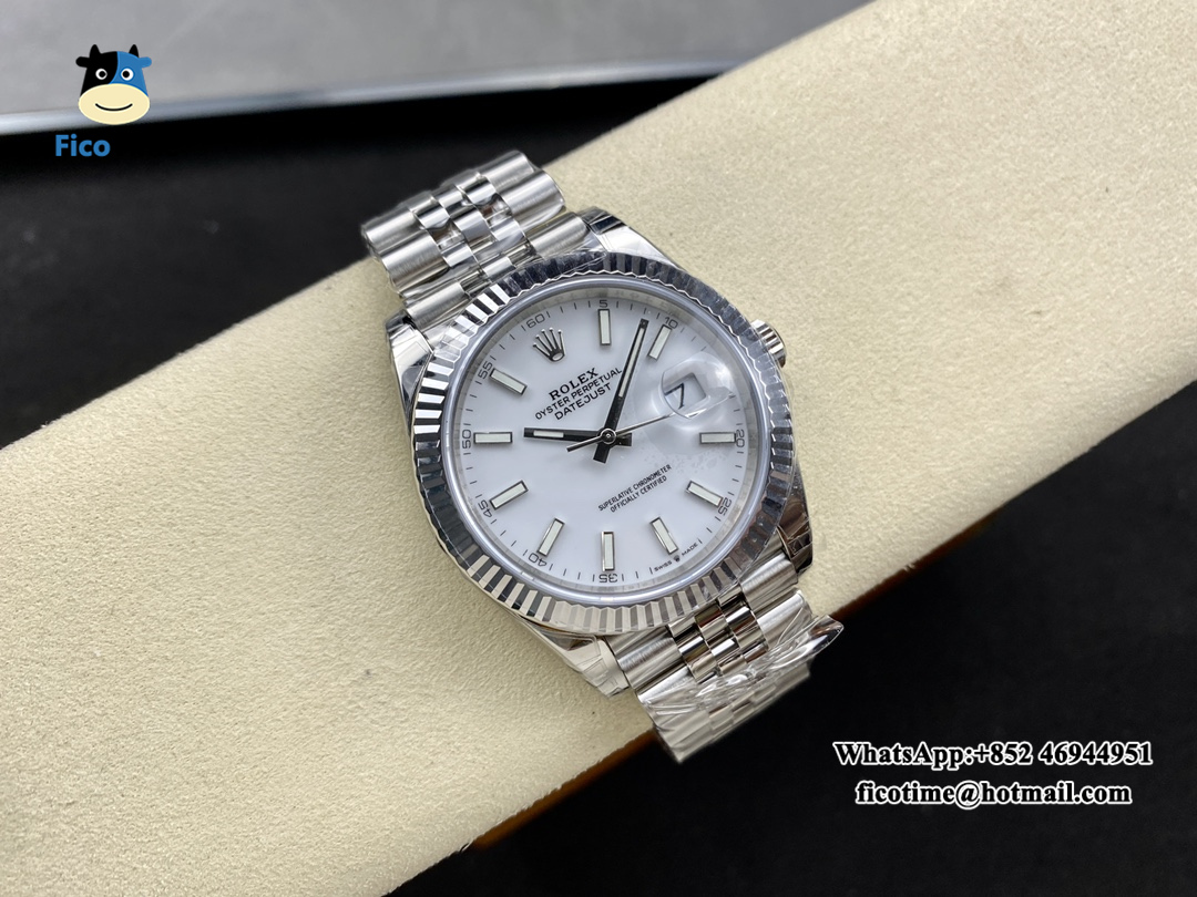 VSF VS3235 DateJust 41mm 126334 Fluted Bezel White Dial Jubilee ...