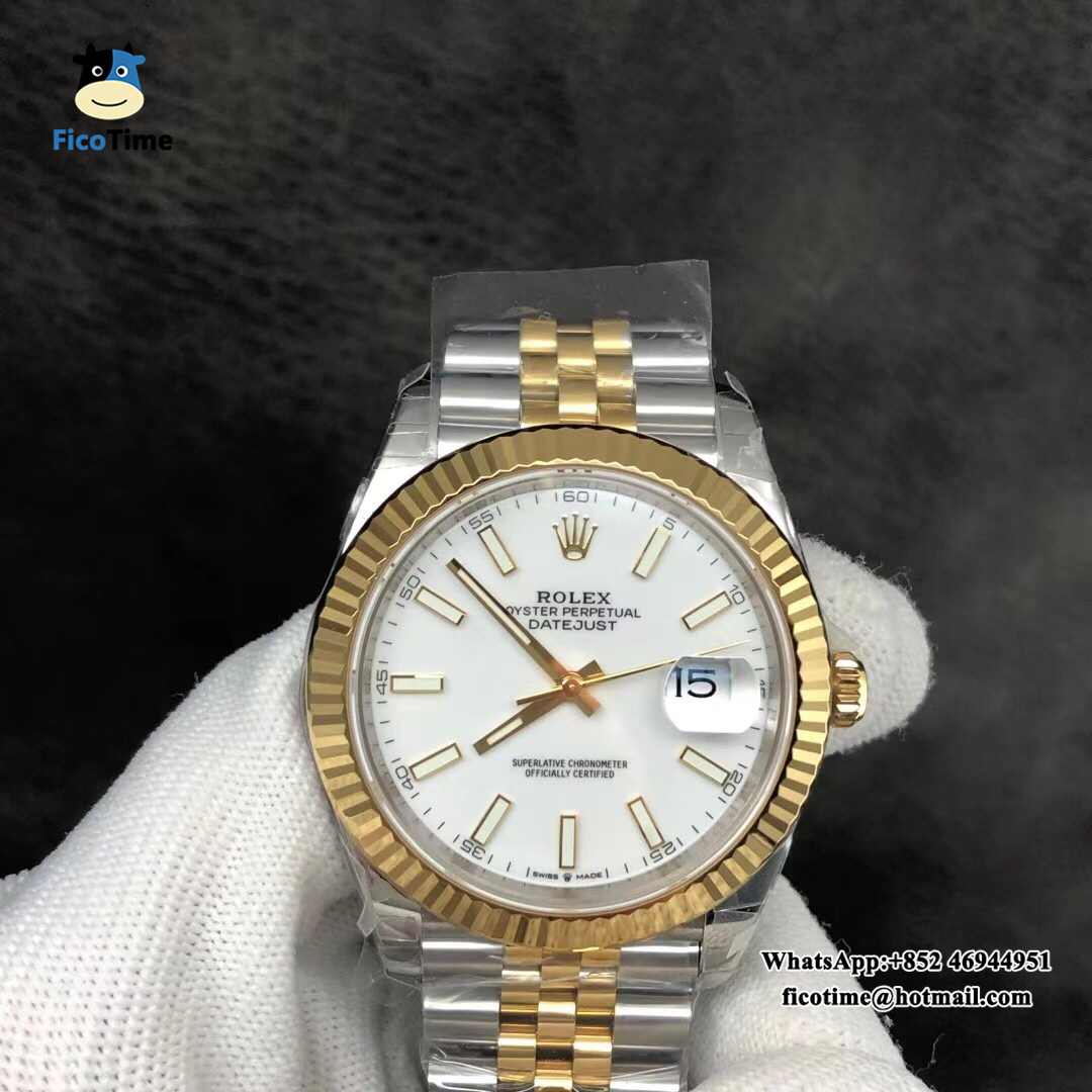 VSF VS3235 DateJust 41mm Fluted Bezel White Dial YG/SS Jubilee Bracelet ...