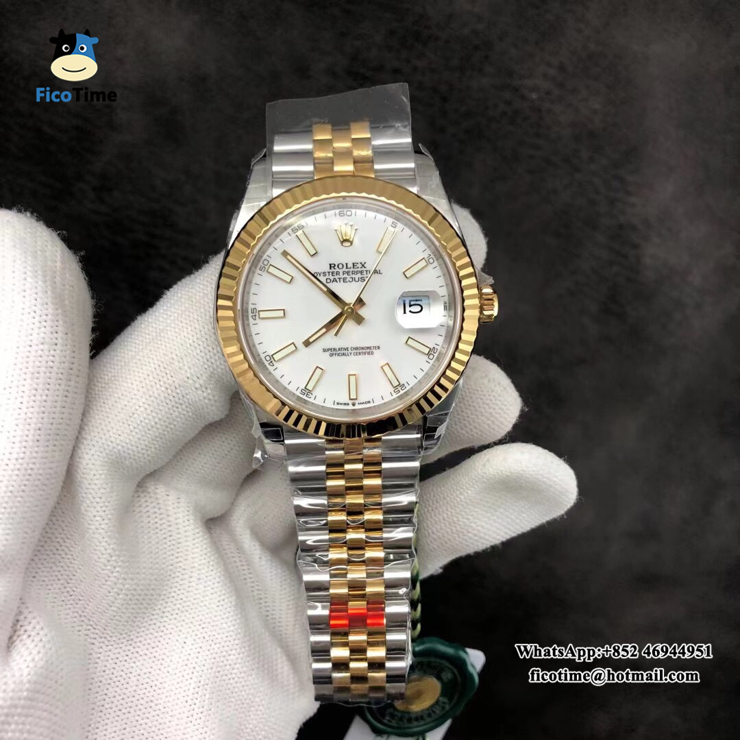 VSF VS3235 DateJust 41mm Fluted Bezel White Dial YG/SS Jubilee Bracelet ...