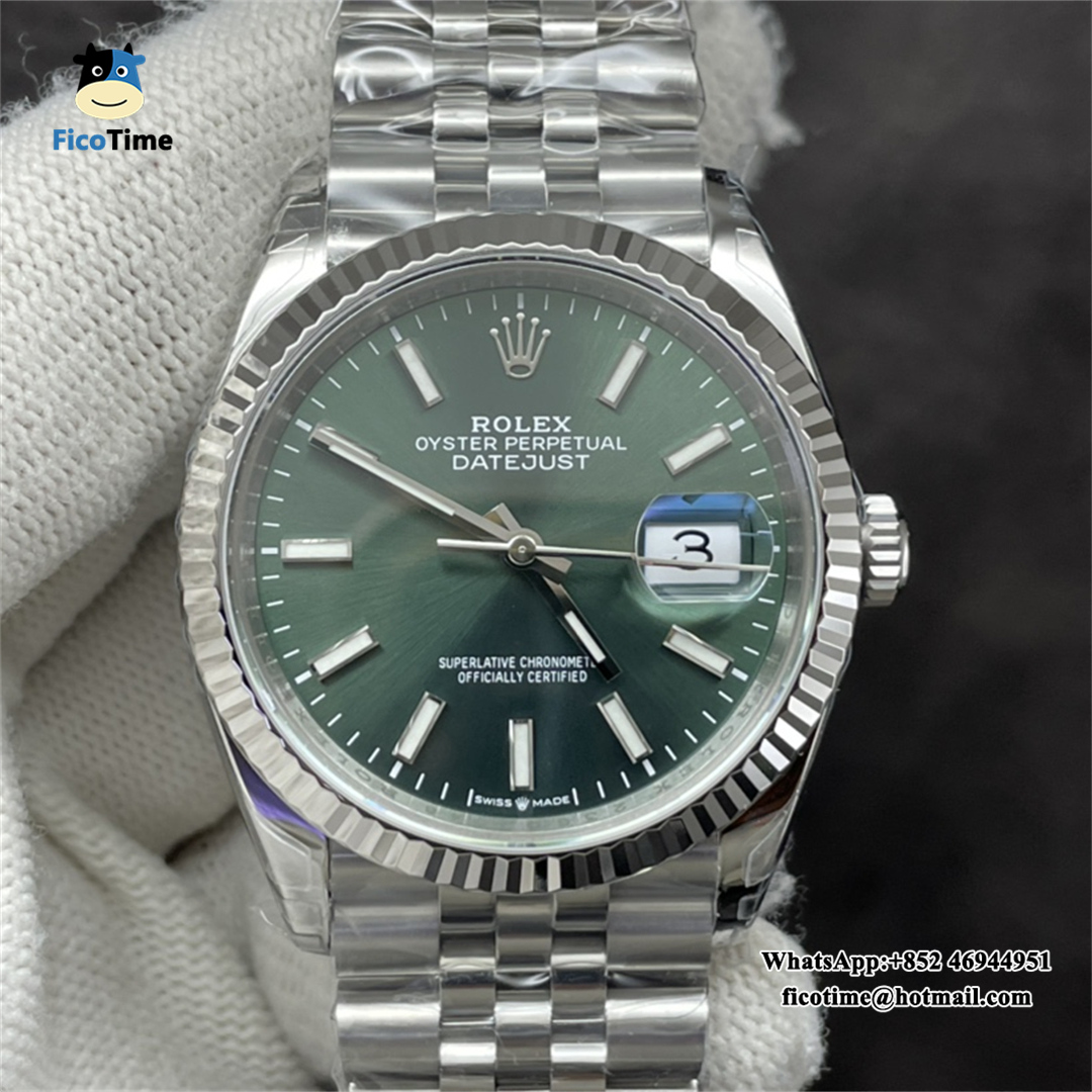 VSF VS3235 DateJust 36mm Fluted Bezel Green Dial Jubilee Bracelet ...