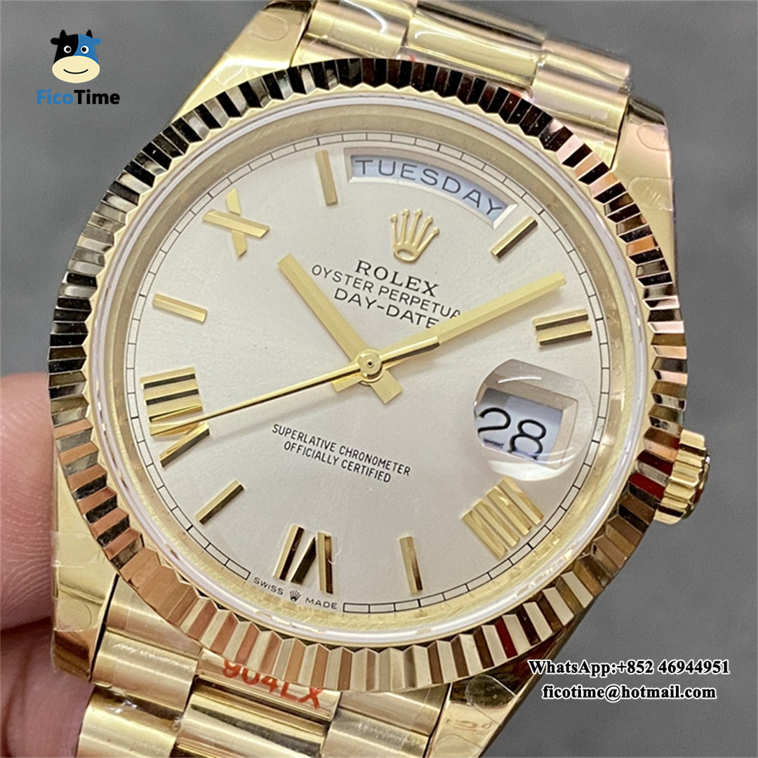 GMF A2836 Tungsten DayDate 40MM YG Silver Dial Roma Marker YG President ...