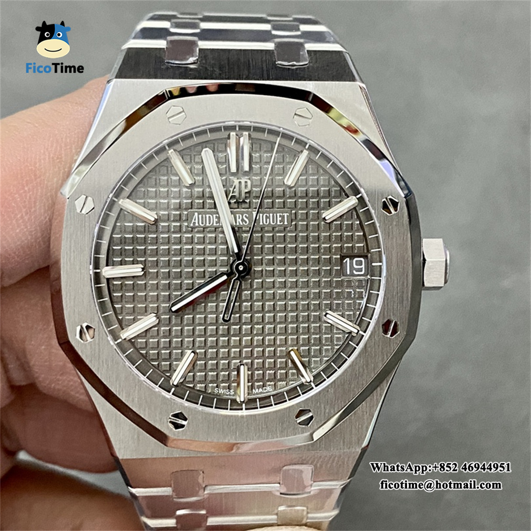 ZF A4302 AP Royal Oak 41mm 15500 Grey Dial SS Bracelet – Ficotime