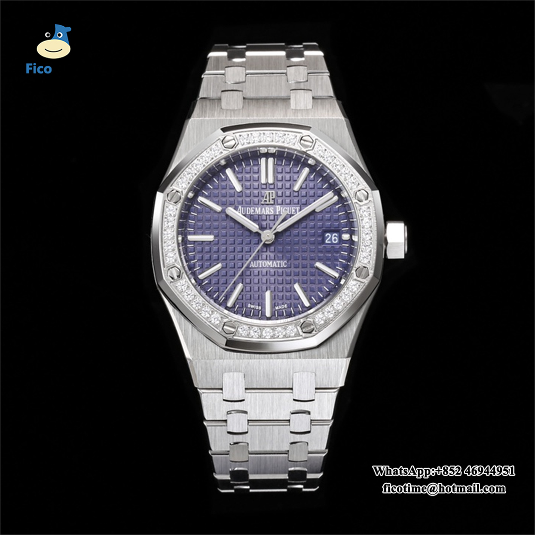 APSF A3120 AP Royal Oak 37mm 15451 Diamond Bezel Purple Dial SS ...
