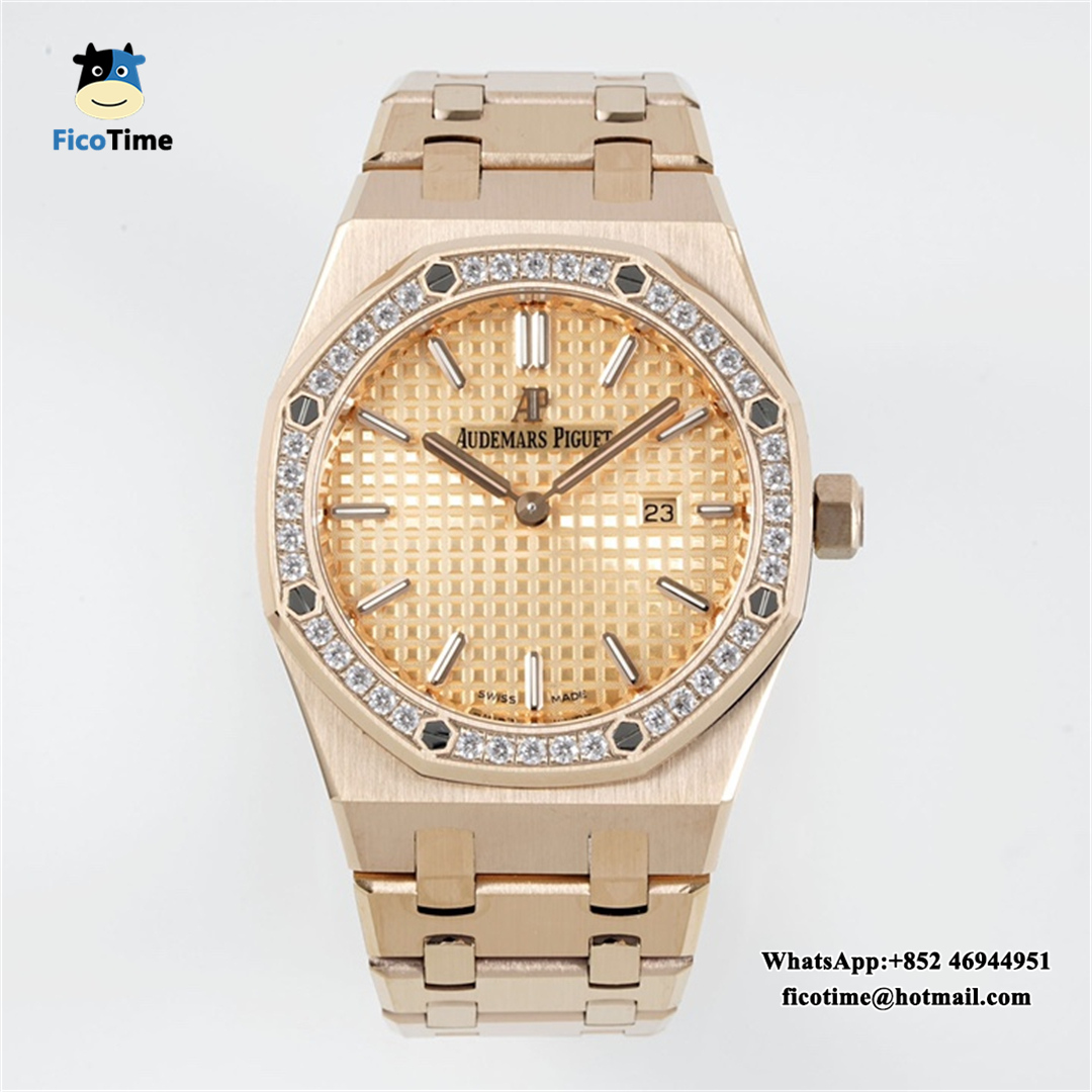 ZF Swiss Quartz AP Royal Oak 33mm 67651 Diamond Bezel RG RG Dial RG ...