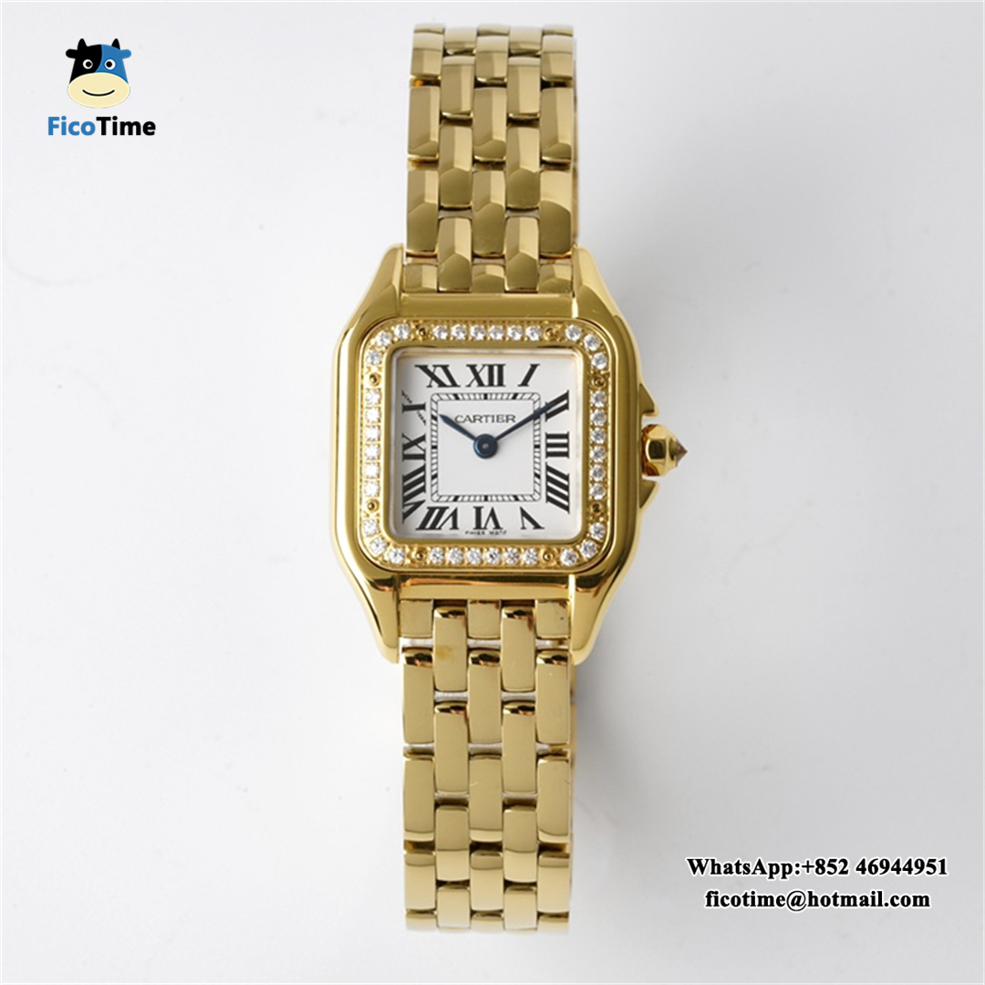 BVF Swiss Quartz PANTHERE 22mm YG Diamond Bezel White Dial YG Bracelet ...