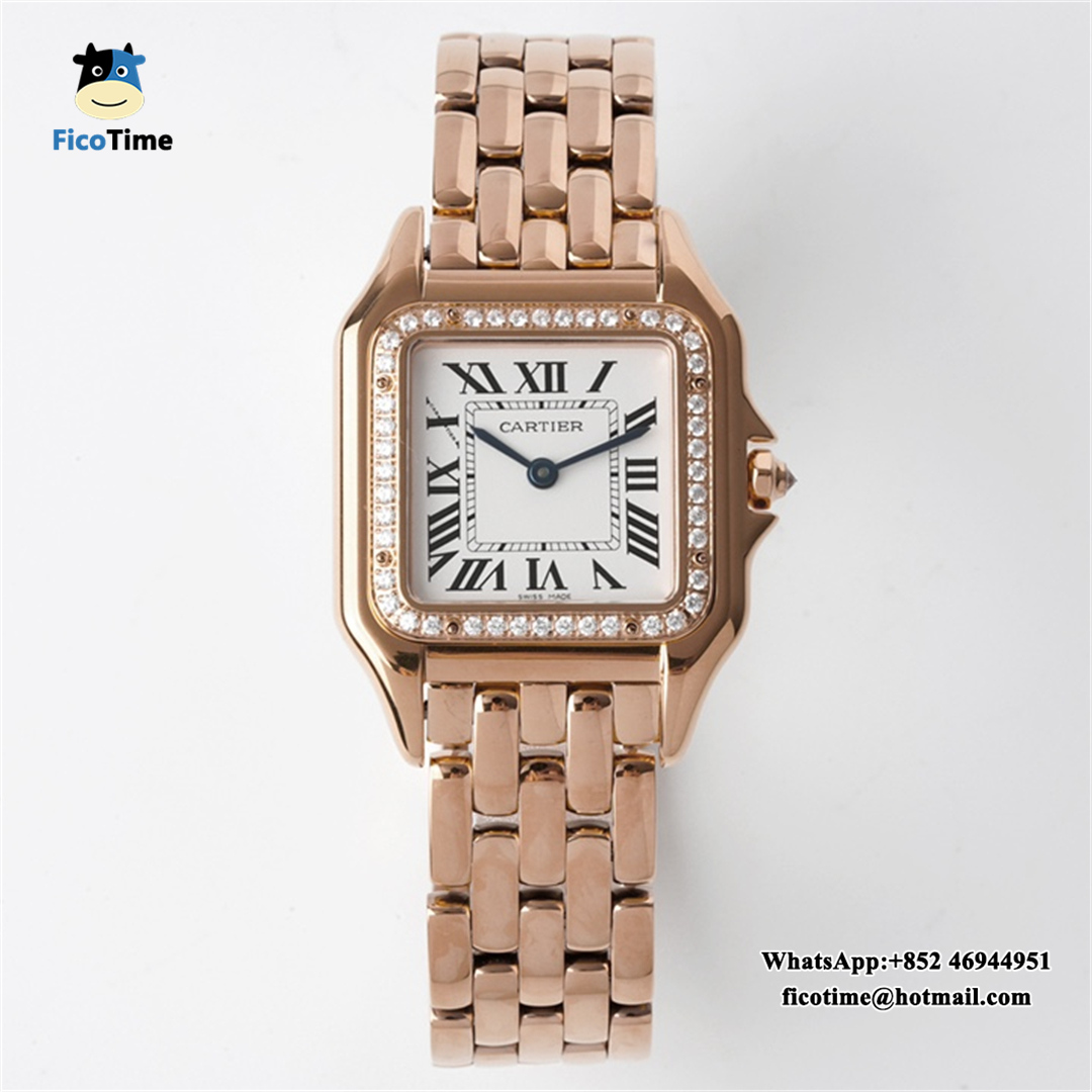 BVF Swiss Quartz PANTHERE 27mm RG Diamond Bezel White Dial RG Bracelet ...