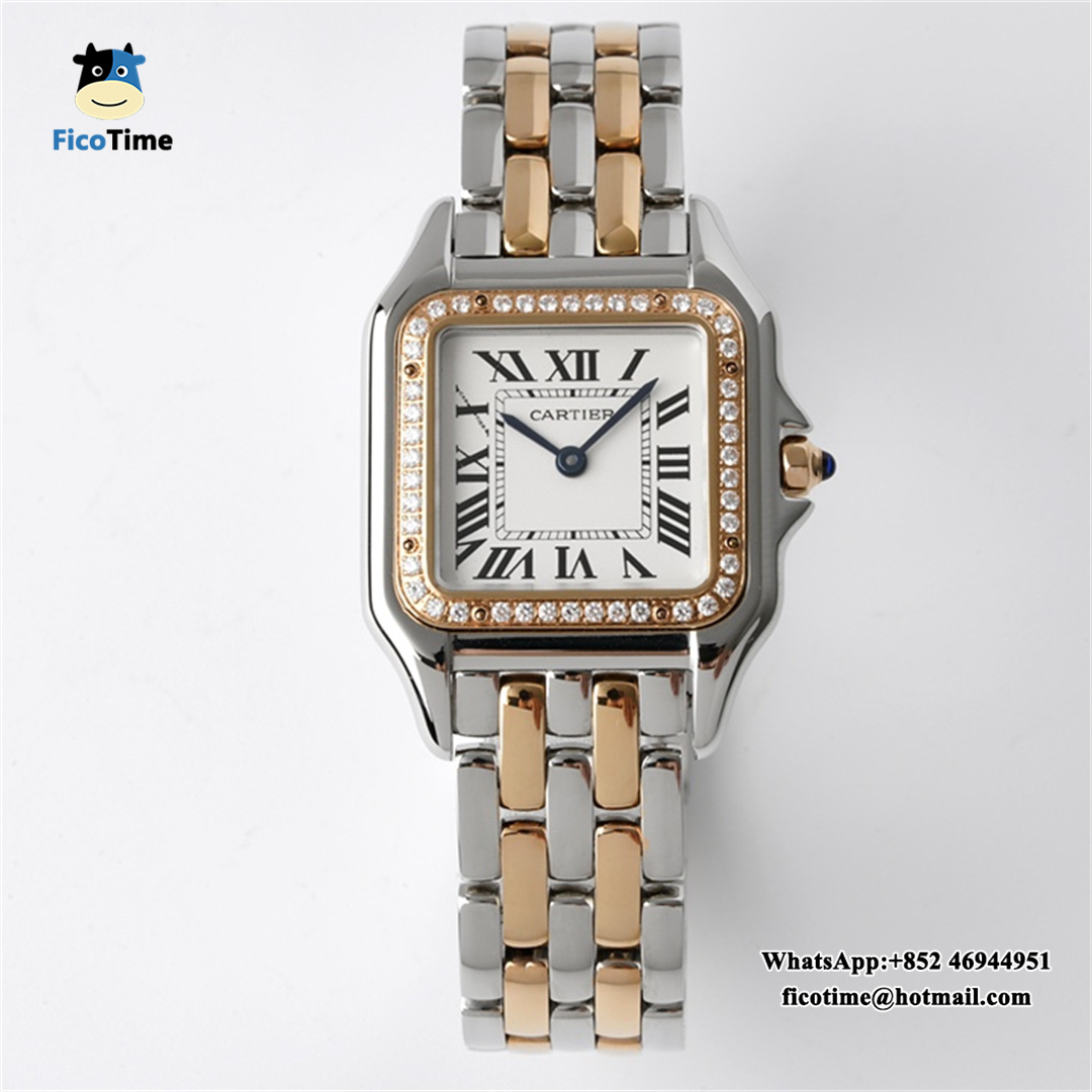 BVF Swiss Quartz PANTHERE 27mm RG/SS Diamond Bezel White Dial RG/SS ...