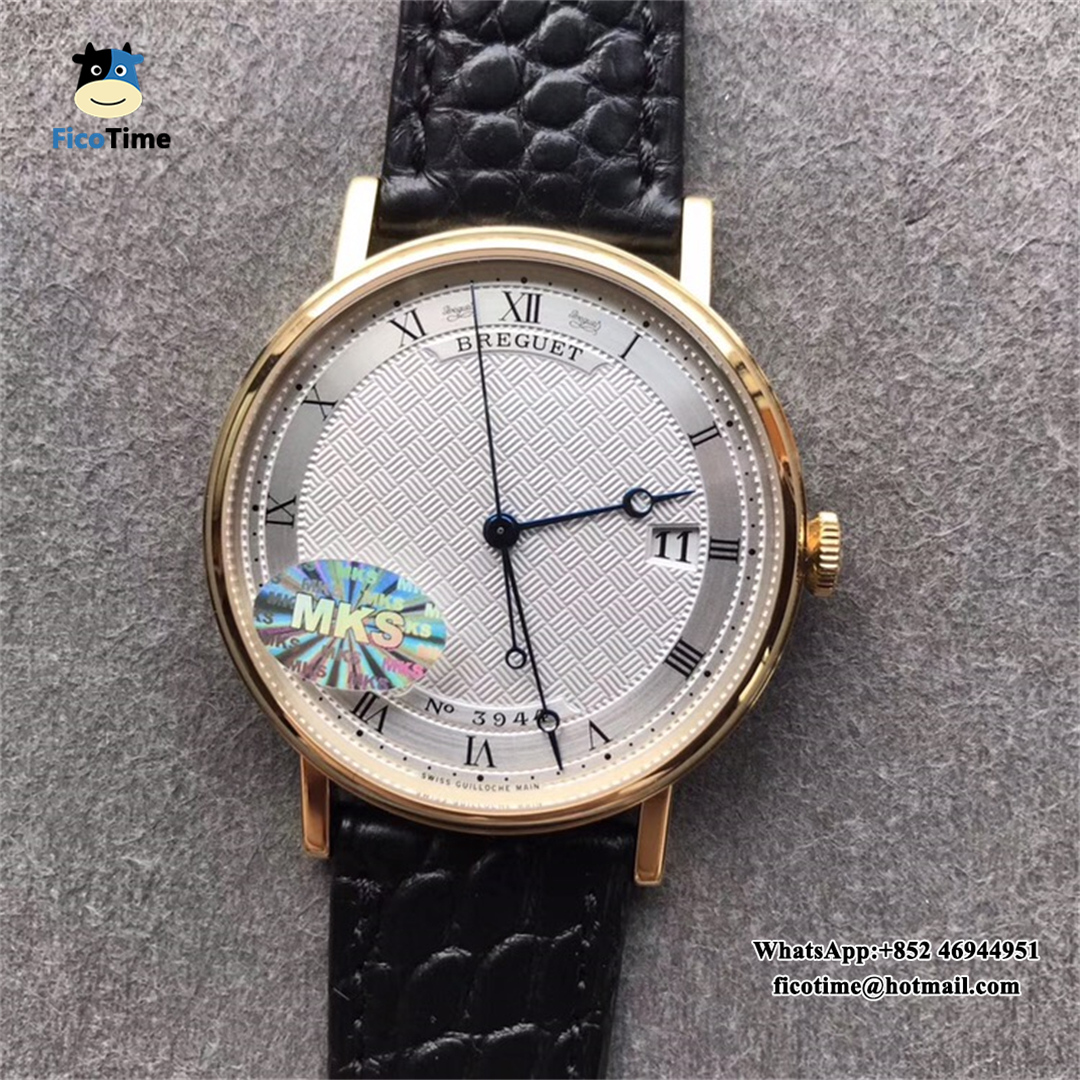 MKSF MY9015 Classique5177-12 38mm YG White Dial Black Leather Strap ...