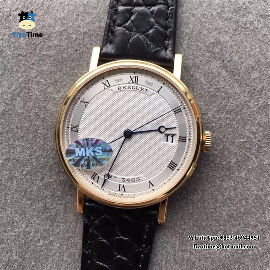 MKSF MY9015 Classique5177-15 38mm YG White Dial Black Leather Strap ...