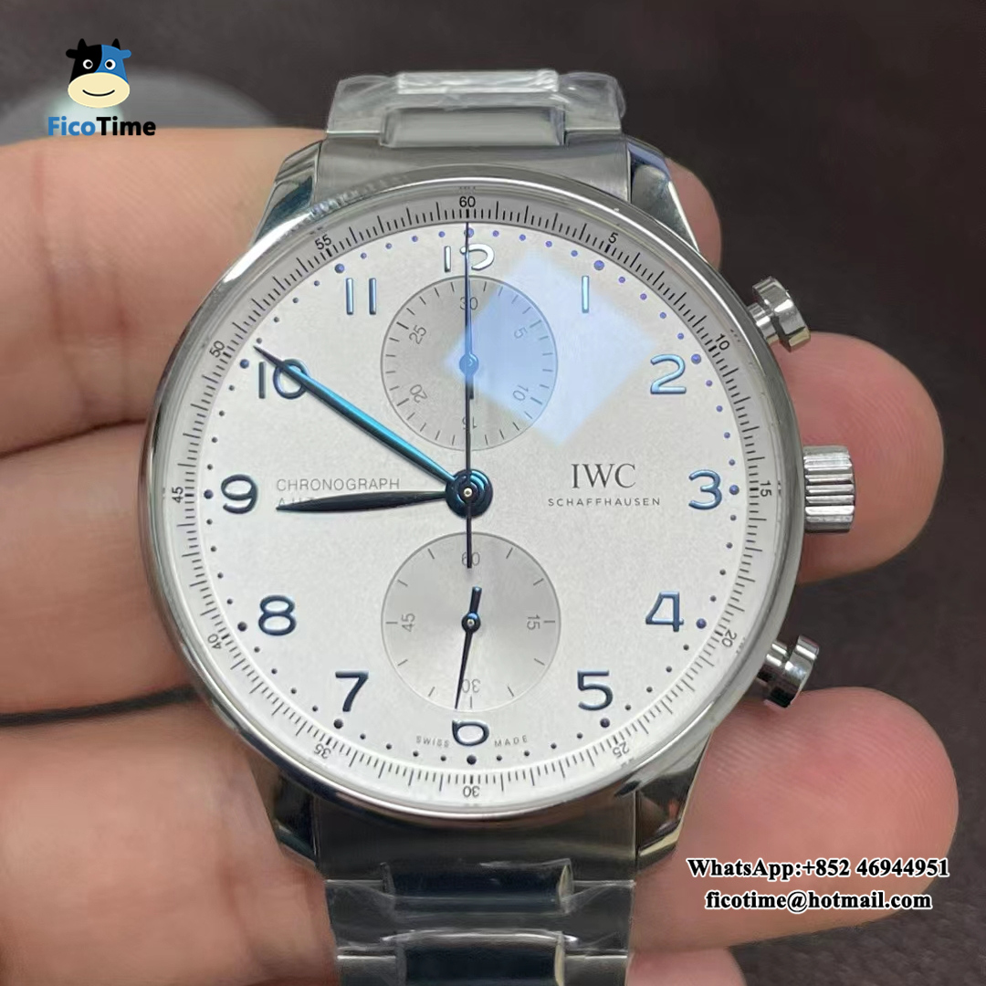 ZF A7750 IWC Portugieser Chrono 41mm IW371617 White Dial SS Bracelet – Ficotime
