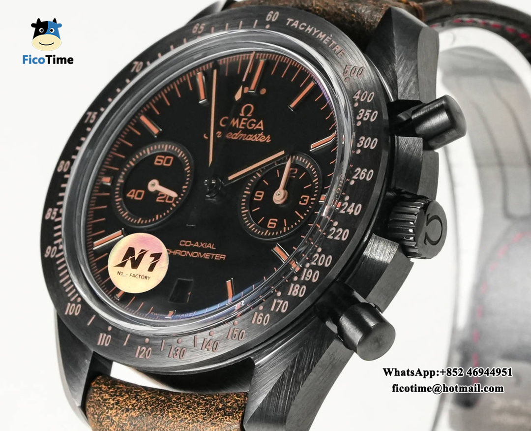 N1F A7750 Speedmaster 44mm “Dark Side of The Moon” Real Ceramic Black ...