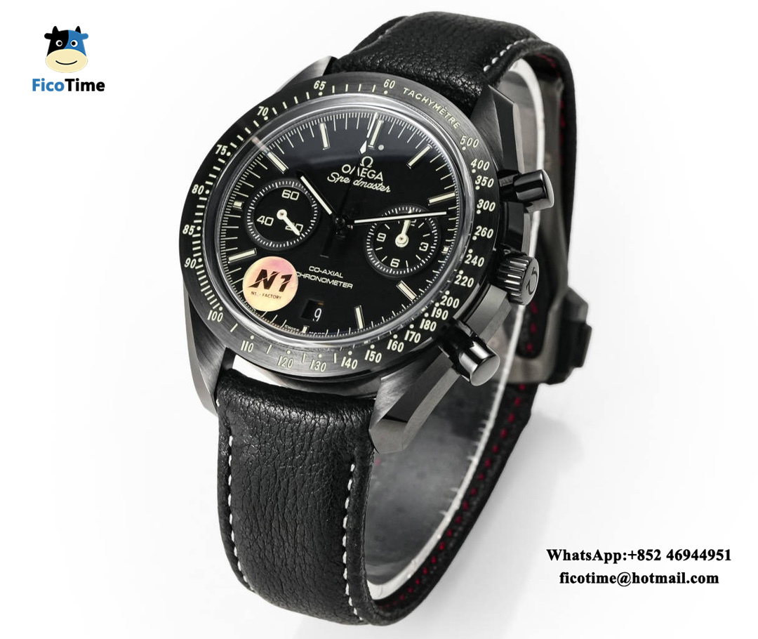 N1F A7750 Speedmaster 44mm “Dark Side of The Moon” Real Ceramic Black ...