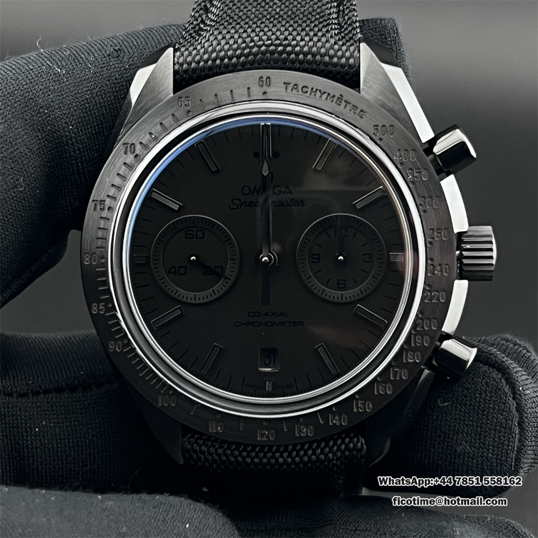 N1F A7750 Speedmaster 44mm “Dark Side of The Moon” Real Ceramic Black ...