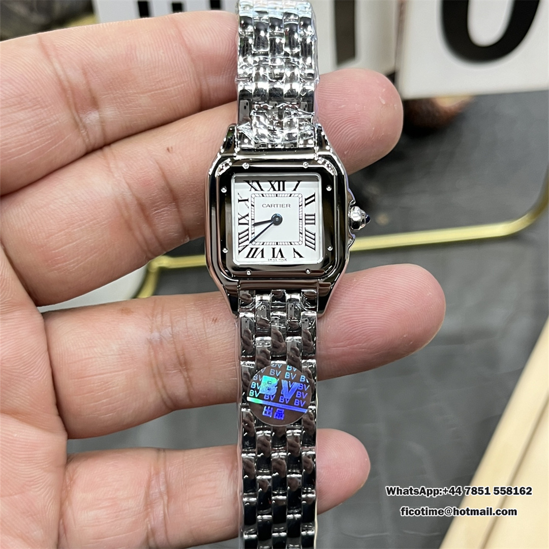 BVF Swiss Quartz PANTHERE 22mm White Dial SS Bracelet – Ficotime